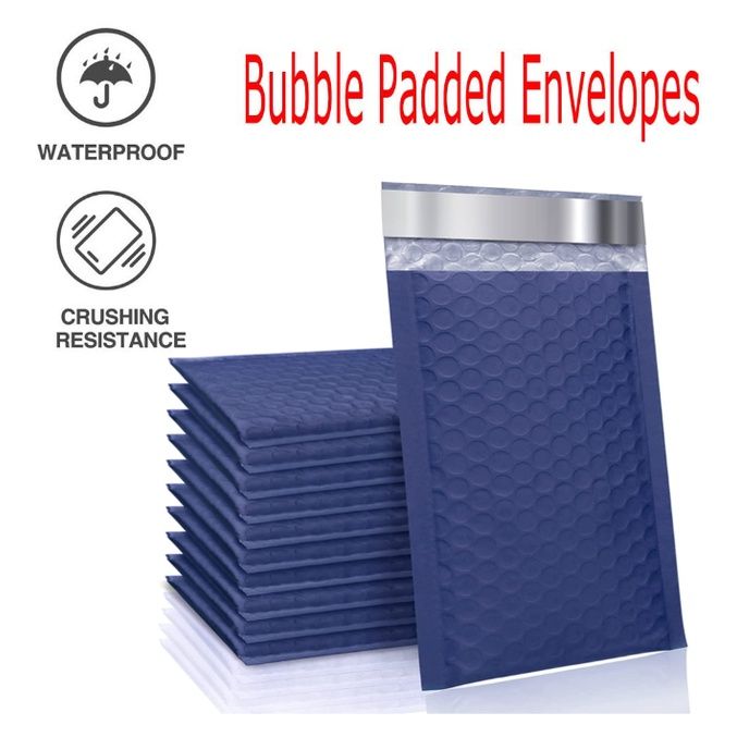 (5pcs) NAVY BLUE Waterproof Bubble Mailers Padded Envelopes Poly Mailer ...