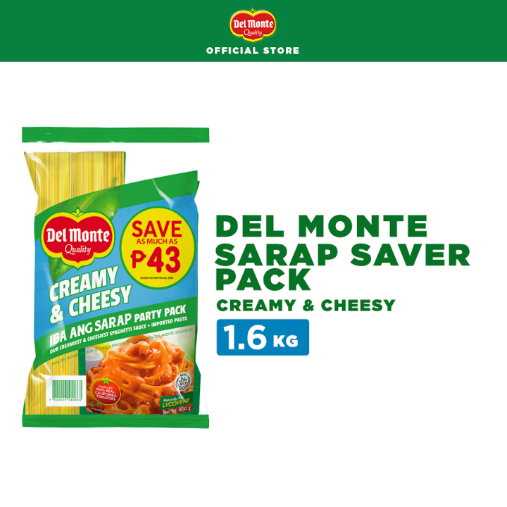DEL MONTE Sarap Savers Pack - Creamy & Cheesy (Spaghetti Sauce + Pasta ...