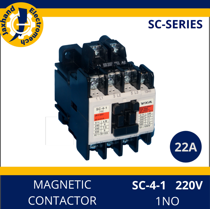MAGNETIC CONTACTOR SC-4-1, 22A, 220V-440V THREE-PHASE 5.5kW-220V / 11kW ...