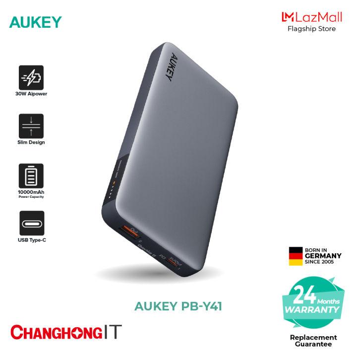 AUKEY Sprint X Series PB-Y41 10000mAh Portable Power Bank, 30W Output ...