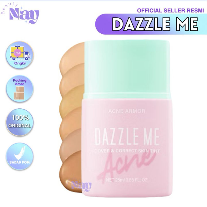 DAZZLE ME SKIN TINT ACNE ARMOR COVER & CORRECT SKIN TINT BEAUTY LIQUID ...
