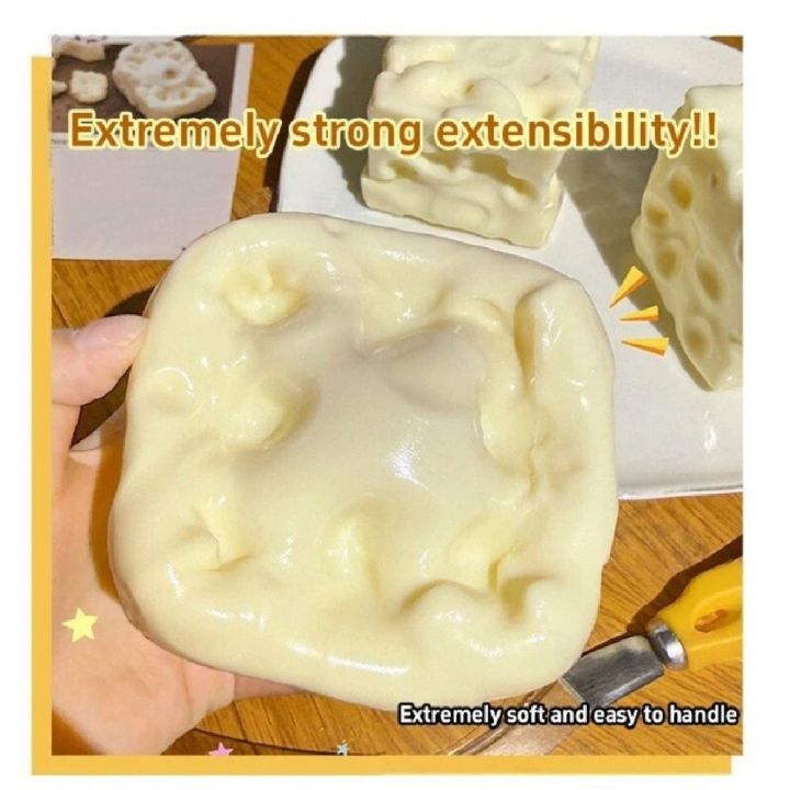 GYDJ MALL cheese squishy toy Super Soft Cheese Squeezed Cube 6/7cm ...