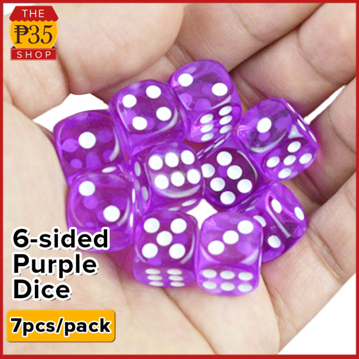 7pcs 6-Sided Game Dice White Dots Rounded Corner Dice for Games and ...