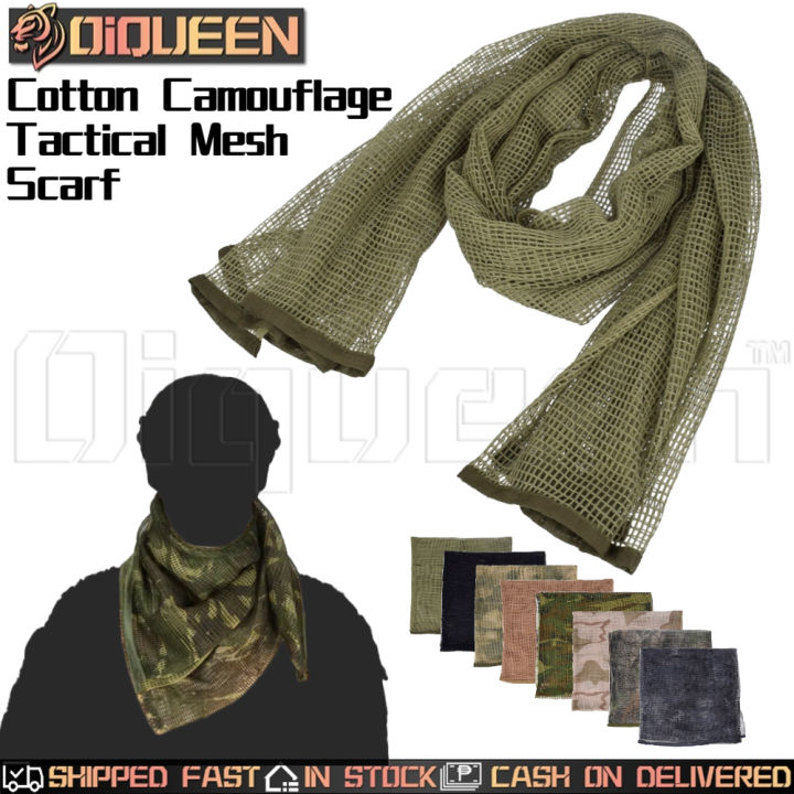 Oiqueen Tactical Neck Sca-rves Woodland Camo Sca-rf Mesh Shemagh for ...