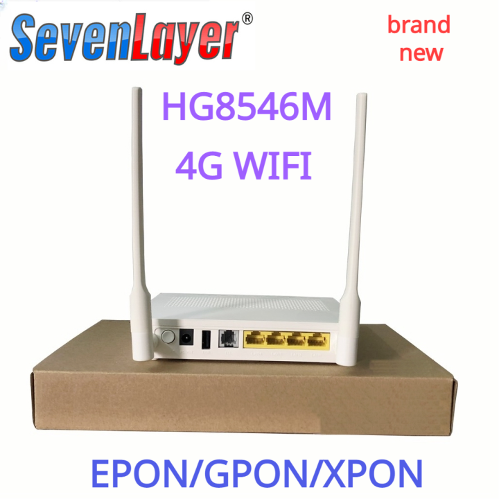 HG8546M EPON GPON ONU FTTH Gigabit Modem router Bare Metal + Adapter 1GE + 3FE + 1tel + Wifi ...