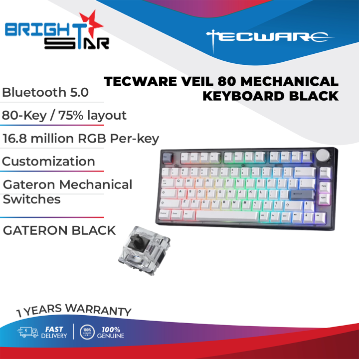 TECWARE VEIL 80 MECHANICAL KEYBOARD BLACK KEYBOARD / TECWARE VEIL 80 ...