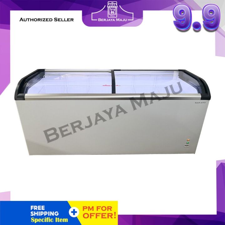 Sakato 600L 2 Door Curved Sliding Glass Chest Freezer SCG-745 | Lazada