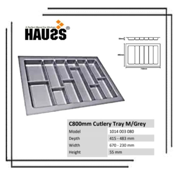 Hauss C800 Cutlery Tray (Matt Grey) | Lazada