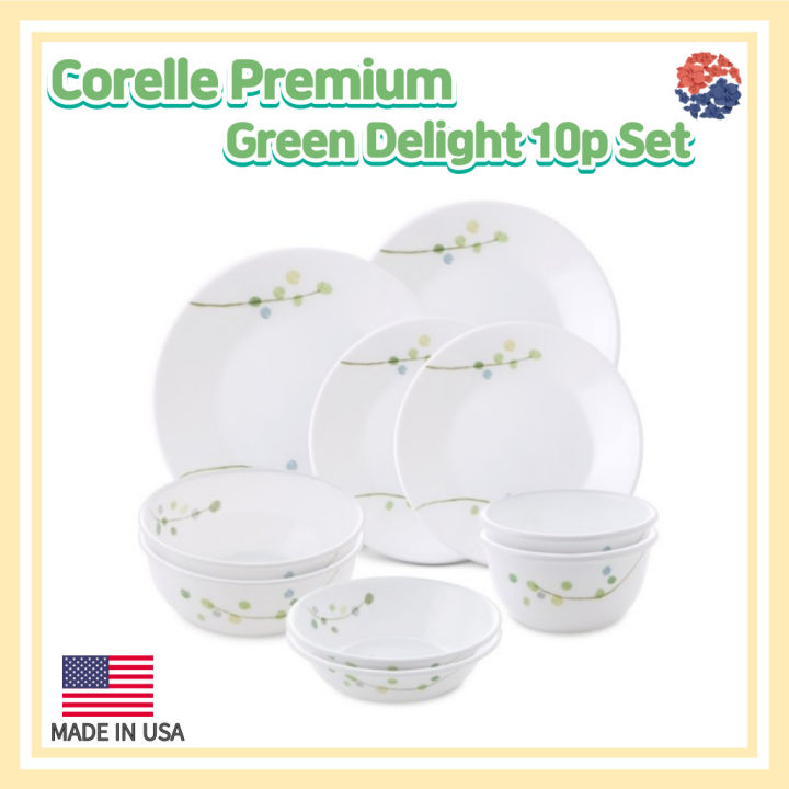 Corelle Premium Green Delight 10p Set/Corelle USA set/Plate Set ...