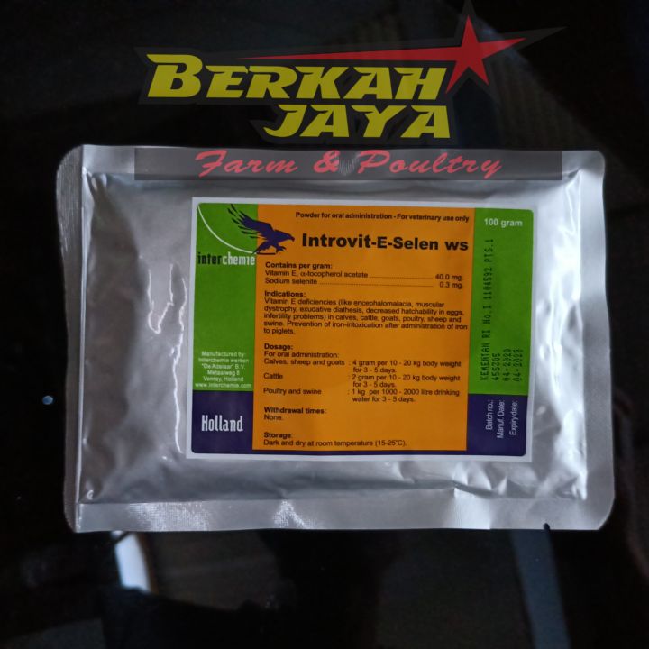 INTROVIT E SELEN WS vitamin hewan untuk Kekebalan dan Fertilitas 4.8 ...