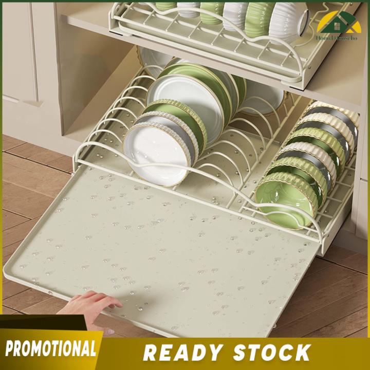 Homyl Pull Out Dish Rack with Drainboard,Portable,Space Saving,Dishes ...