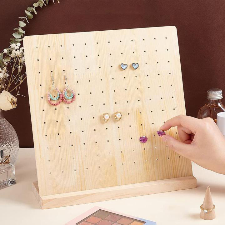 BNWEAR Wooden Pegboard Display Stand, Keychain Display Peg Board ...