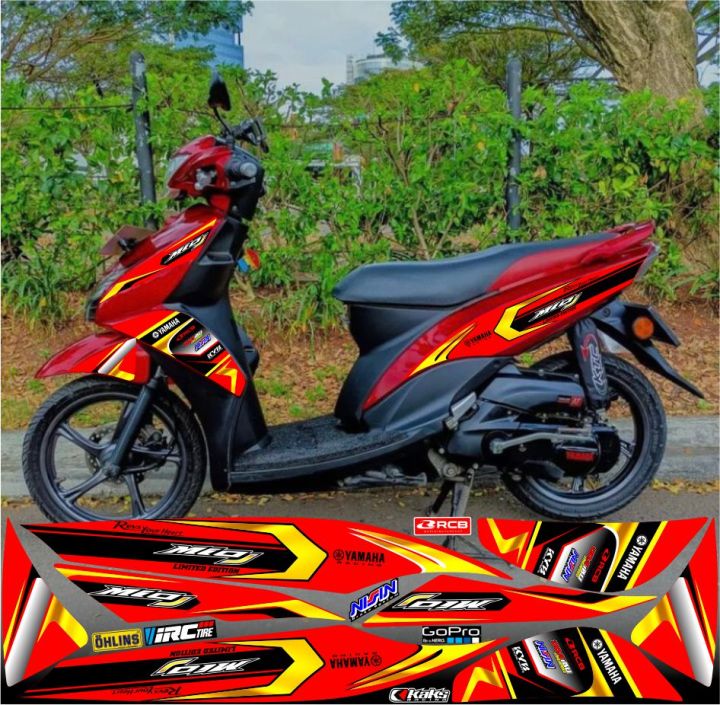 STICKER STRIPING YAMAHA MIO J VARIASI MOTIF RACING SIMPLE STYLIST ...