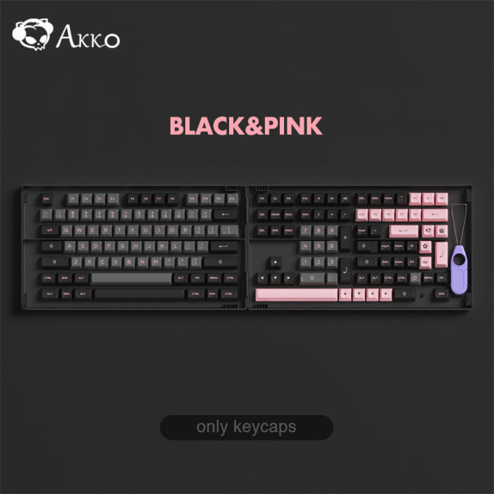 AKKO Carbon Keycaps PBT Keyboard Key Cap Double Shot Personality Full ...