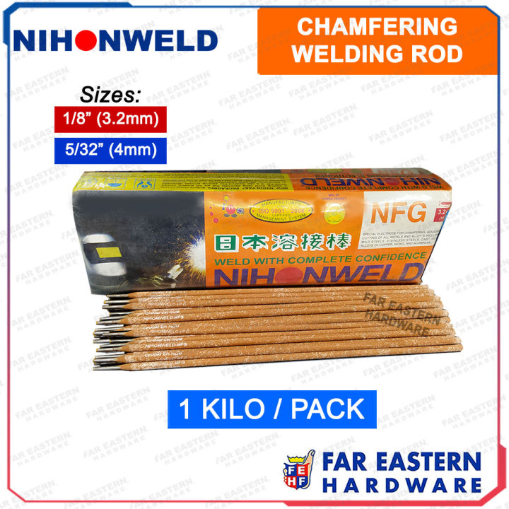 NIHONWELD Chamfering Welding Rod Chamfer Electrodes NFG 1/8in (3.2mm) 1 ...