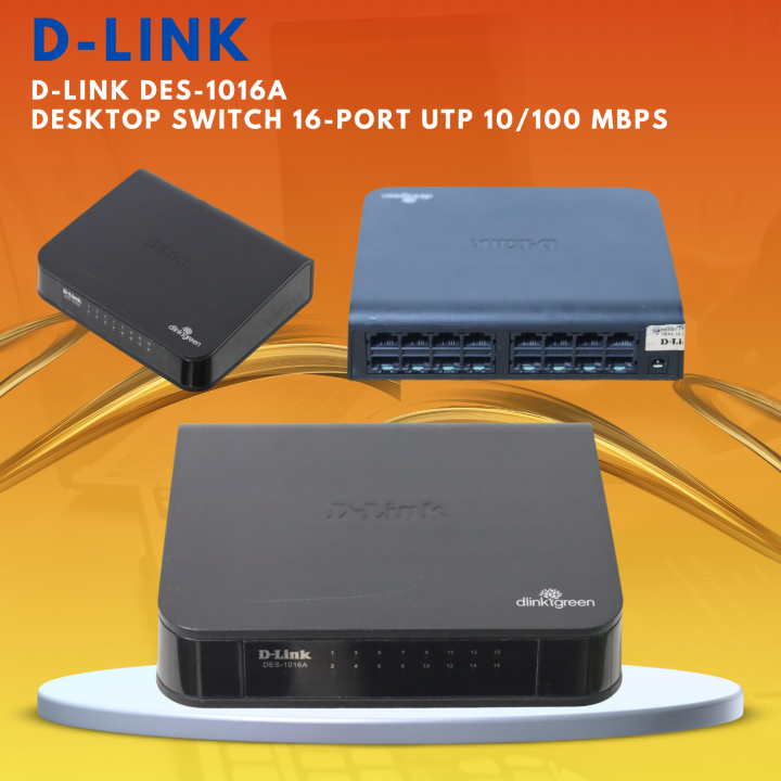 D-Link DES-1016A - Desktop Switch 16-Port UTP 10/100 Mbps พร้อม adapter ...