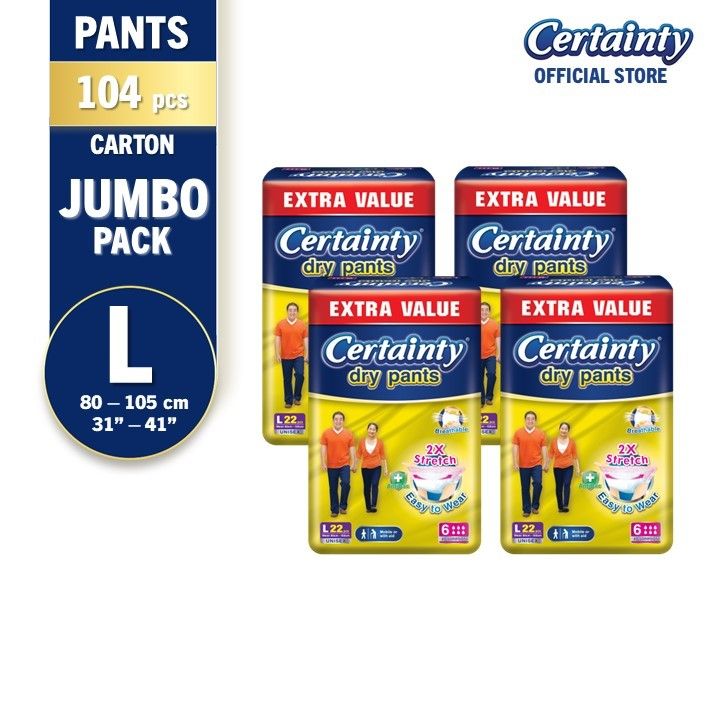 Certainty DryPants Jumbo Pack L 4 x 22s Adult Diaper | Lazada