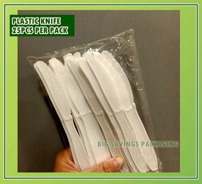 PLASTIC KNIFE || SOLD BY 3PACKS|| DISPOSABLE PLASTIC KNIFE || 25PCS PER ...