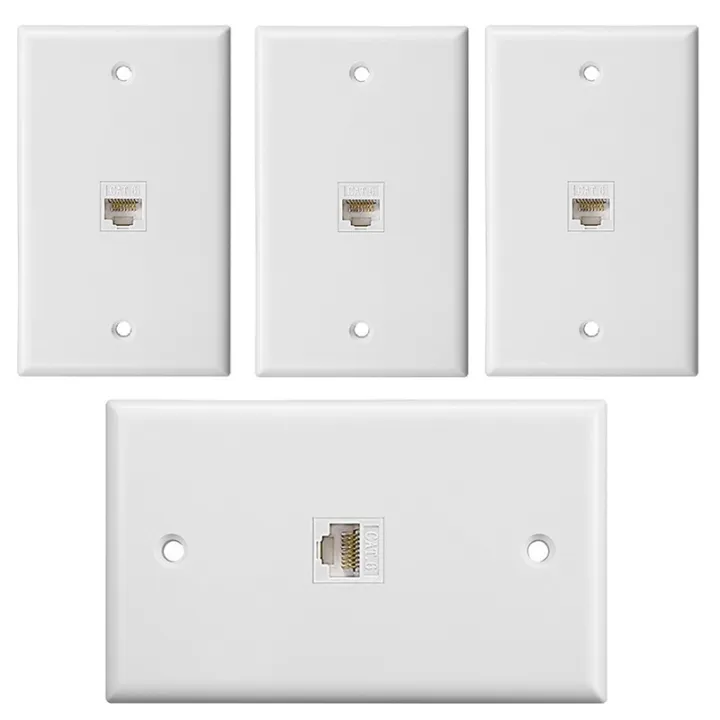 1-Port Ethernet Wall Plate, Keystone Jack Wall Plate with RJ45 Keystone ...
