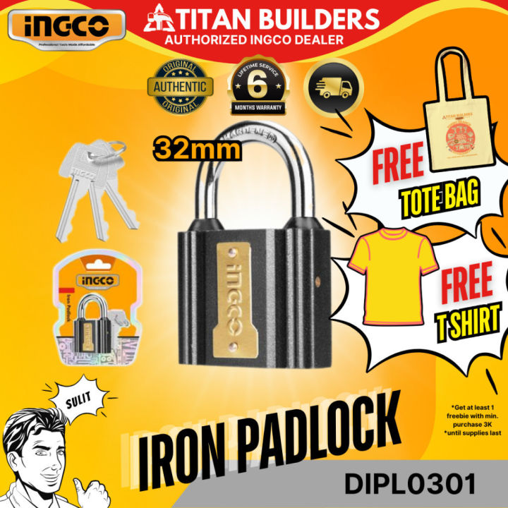 Ingco by Titan Iron Padlock 32mm with 3 Iron Keys and Rubber Cover - Secure Lock | Lazada PH