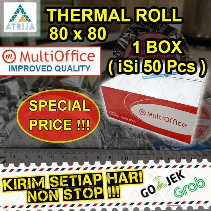 1 Box (50 Roll) Multi office 80 x 80 Kertas Thermal Struk Kasir | Lazada Indonesia
