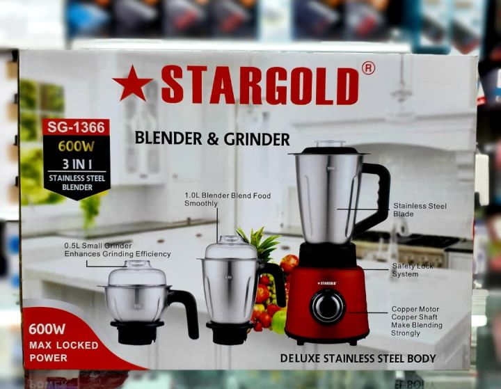STARGOLD & Tokyosat SG-1366 Stainless steel 3 in 1 Mixer Grinder ...