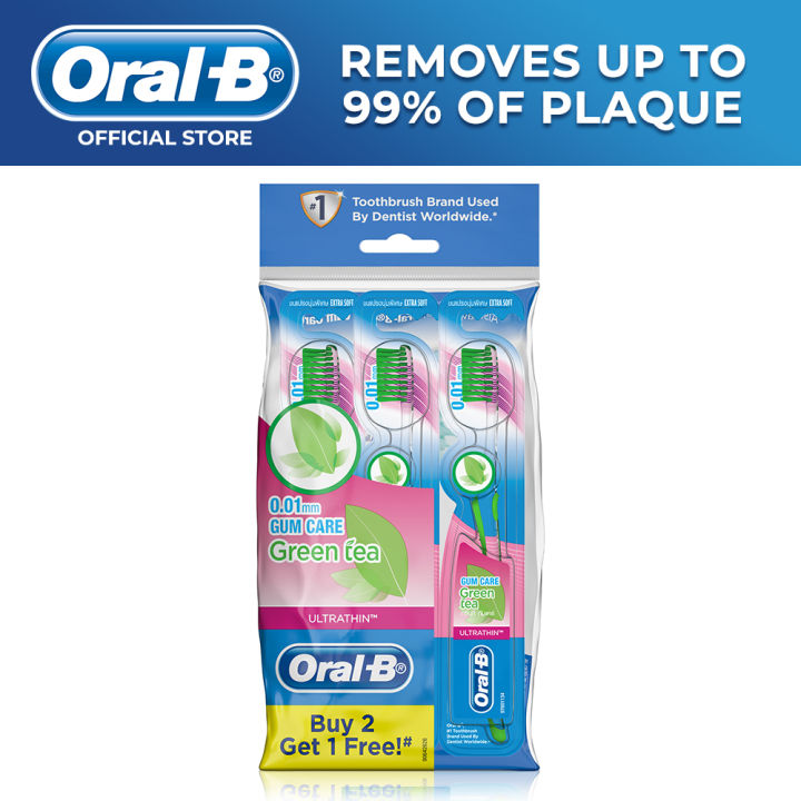 Oral-B Ultrathin Gum Care Green Tea Toothbrushes 3 Count | Lazada Singapore