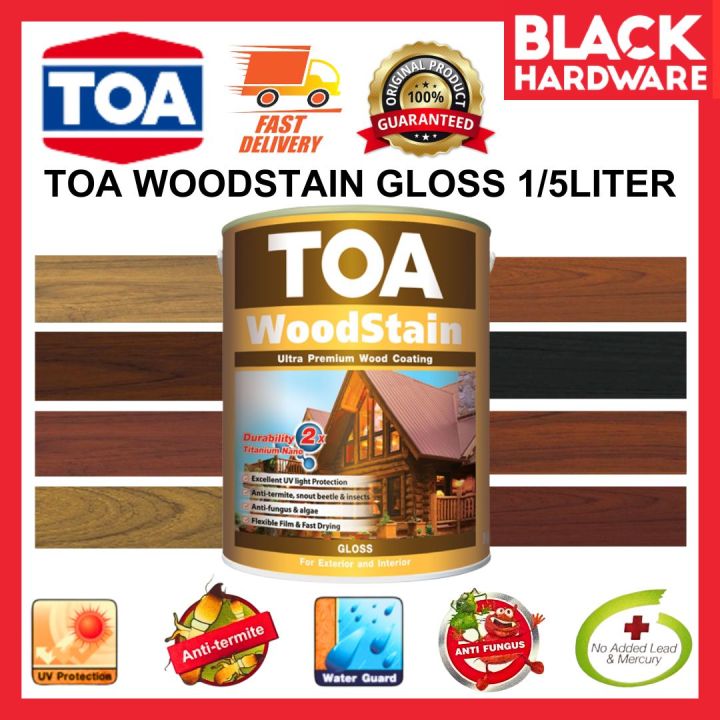 Black Hardware TOA Wood Stain Shellac Syelek Cat Kayu Kilat Kilas Air ...