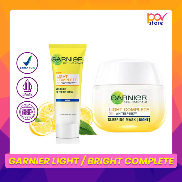 Garnier Light / Bright Complete Night Yoghurt Sleeping Mask 20ml - 50ml ...