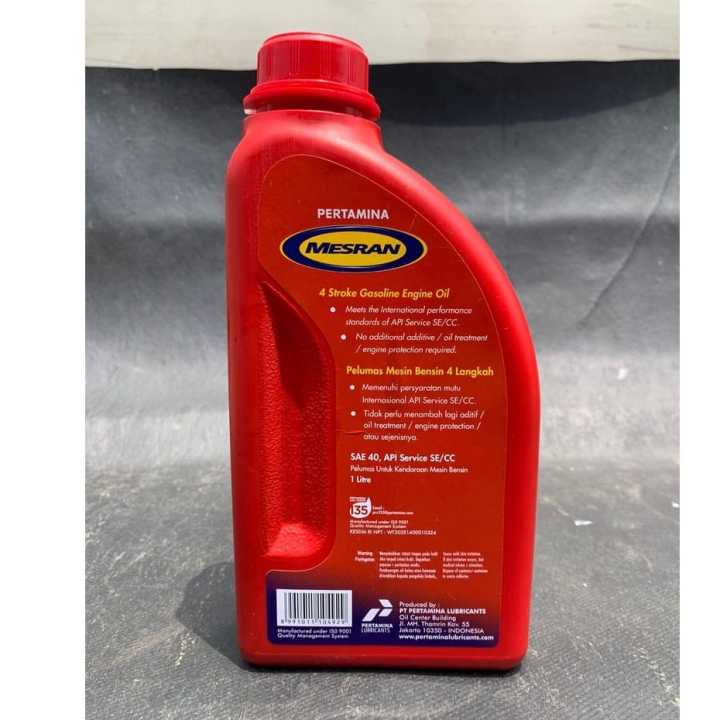 OLI Pertamina Mesran SAE 40 1L 1 liter// BISA COD//OLI | Lazada Indonesia