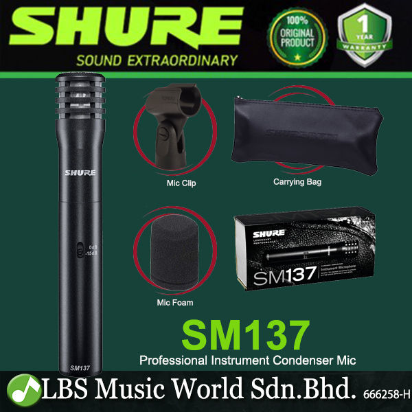 Shure SM137 Small Diaphragm End Address Cardioid Mic Condenser ...