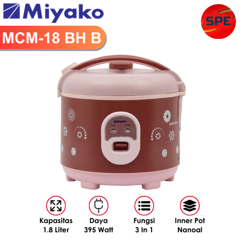 RICE COOKER MIYAKO KAPASITAS 1.8 LITER MCM-18 BH B / MCM18BHB GARANSI ...