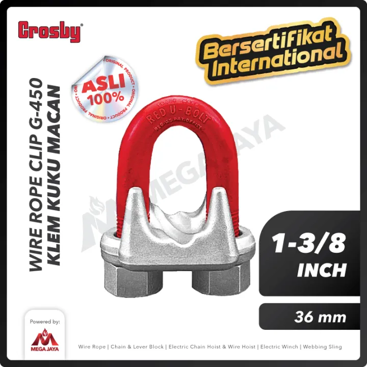 CROSBY Wire Rope Clip / Klem Seling Kuku Macan 1-3/8" - 36mm G450 ...