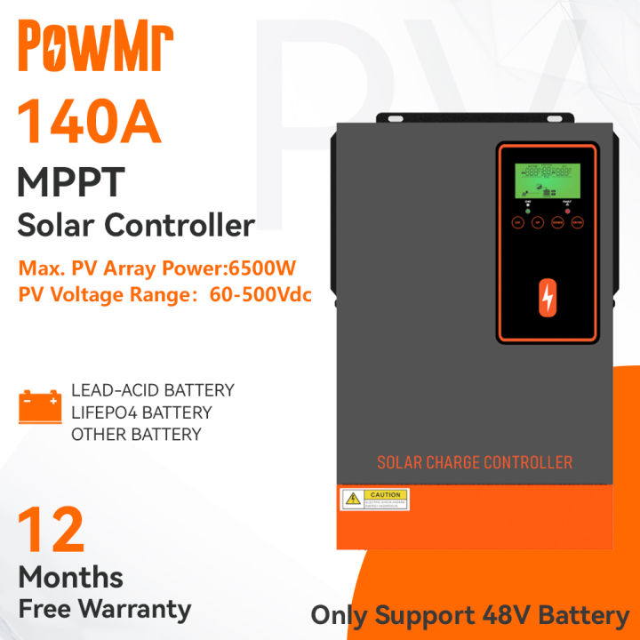 PowMr 140A MPPT Solar Charge Controller 48V Battery Regulator with LCD ...