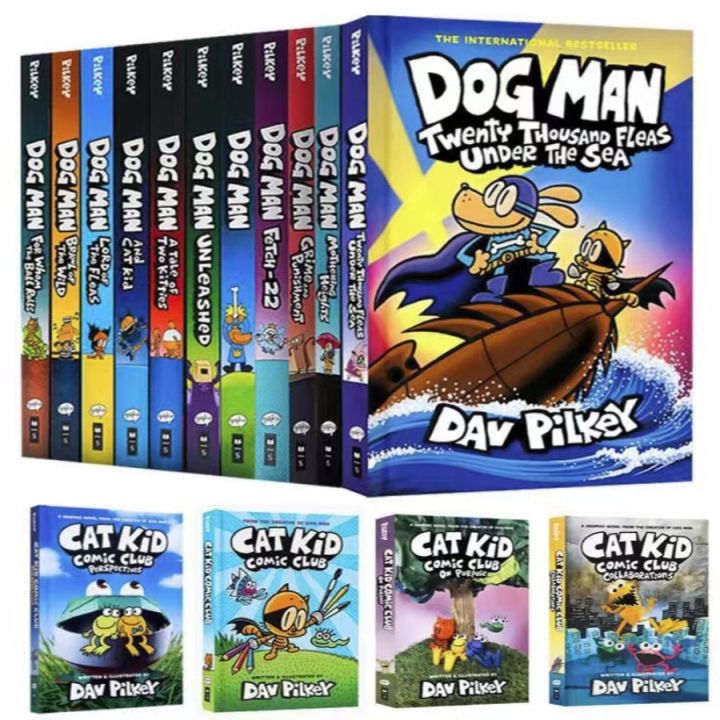 17 books/set Dog Man Detective Dog Series Comic Book Children's ...