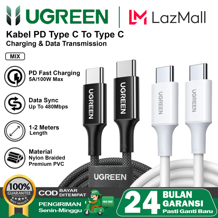 UGREEN Kabel Data Type C To Type C 5A 100W Fast Charging | Lazada Indonesia
