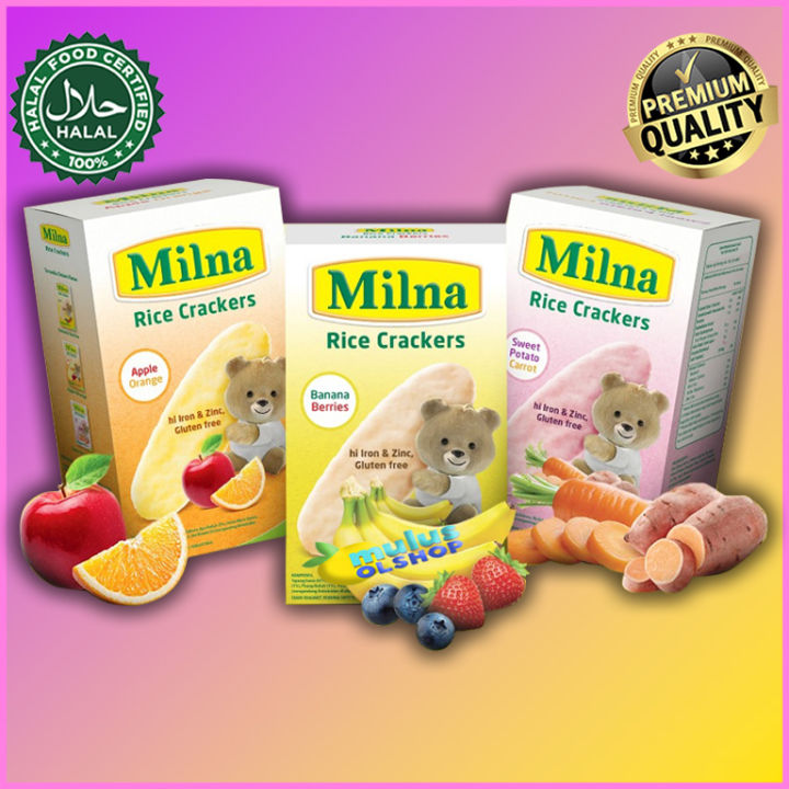 MILNA Rice Crackers Biskuit Cemilan Bayi 20GR | Lazada Indonesia