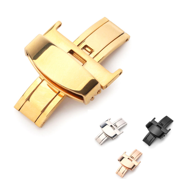 Aotelayer 304 Stainless Steel Solid Double Push Button Fold Watch ...