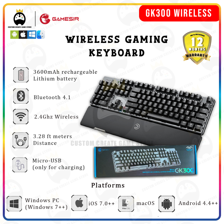 GameSir GK300 Wireless Mechanical Backlit Gaming Keyboard - SPACE | Lazada