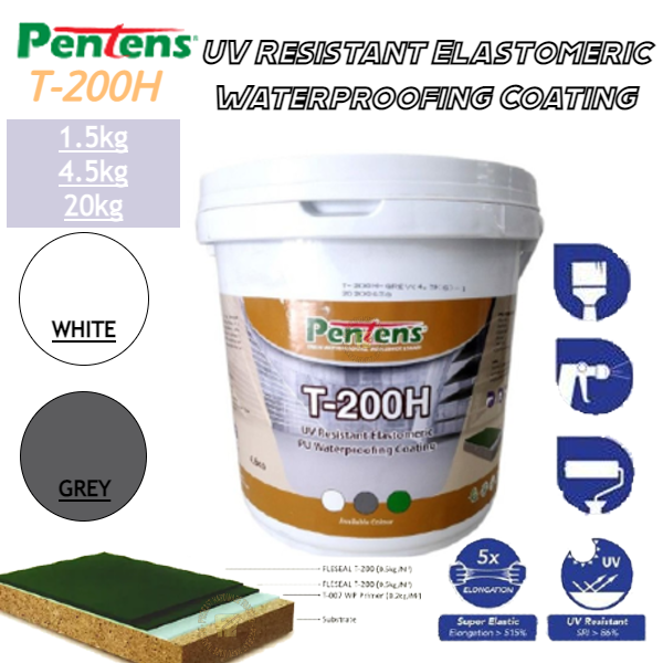 PENTENS ( 1.5 / 4.5 / 20KG ) T-200H UV Resistant Elastomeric ...