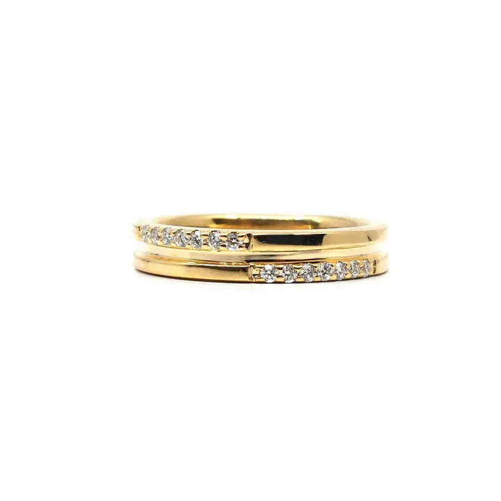 18K Japan Made Yellow Gold Lady Ring with Diamonds | Lazada PH