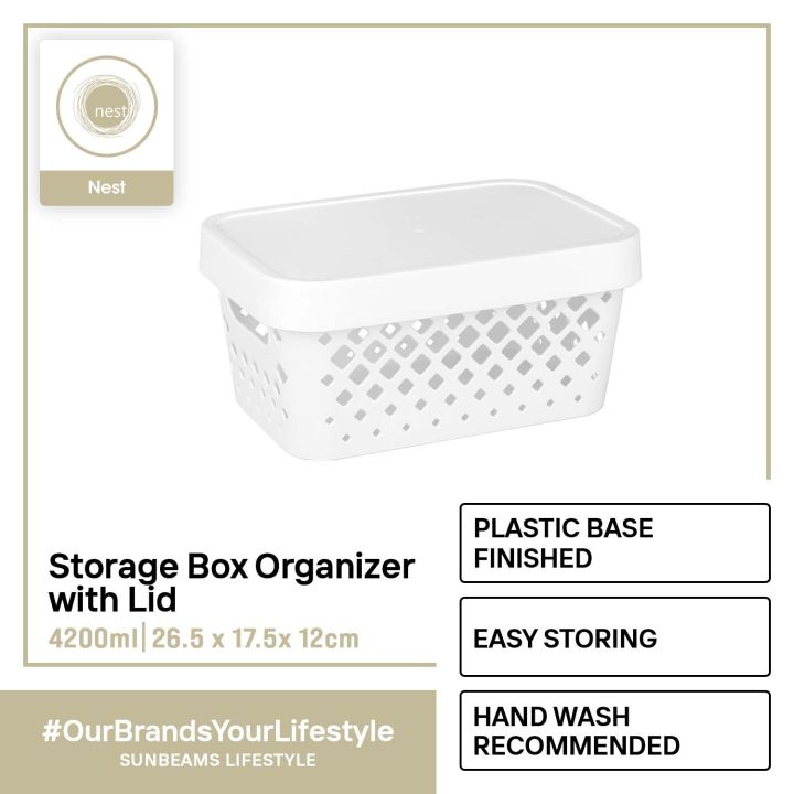 NEST DESIGN LAB Premium Storage Box Organizer with Lid 42L105L 165L ...