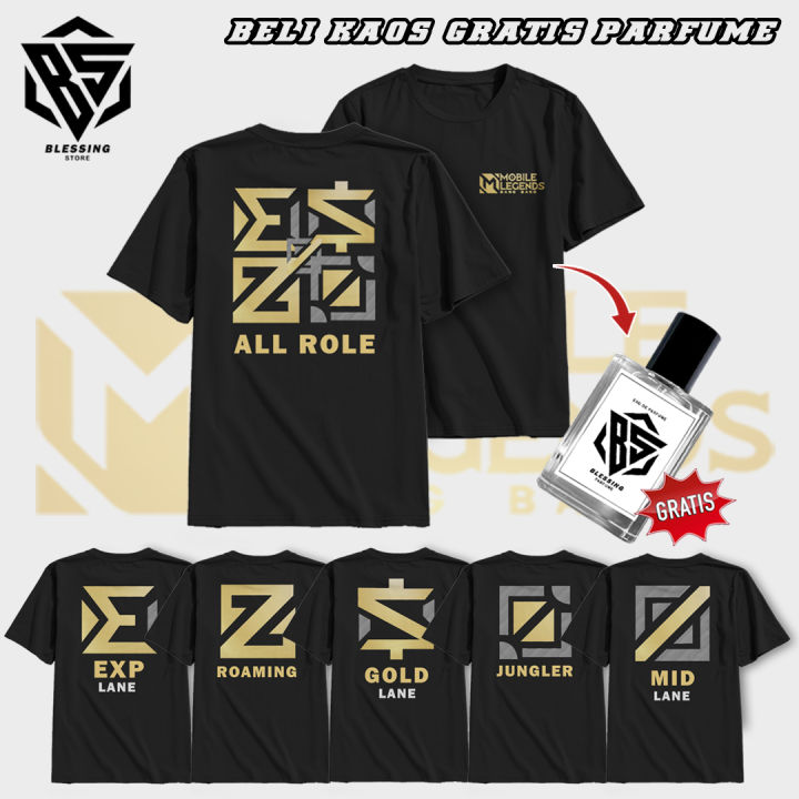 Kaos ML MLBB All Role - EXP Jungler Mid Gold Roam Lane - Pria Wanita ...