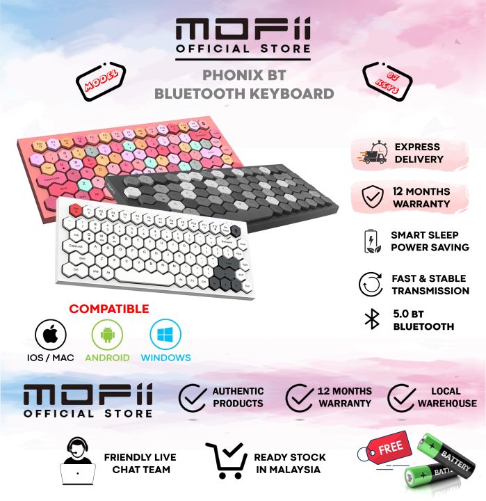 MOFII Honey Phoenix BT Rechargeable Bluetooth Wireless Keyboard | Lazada