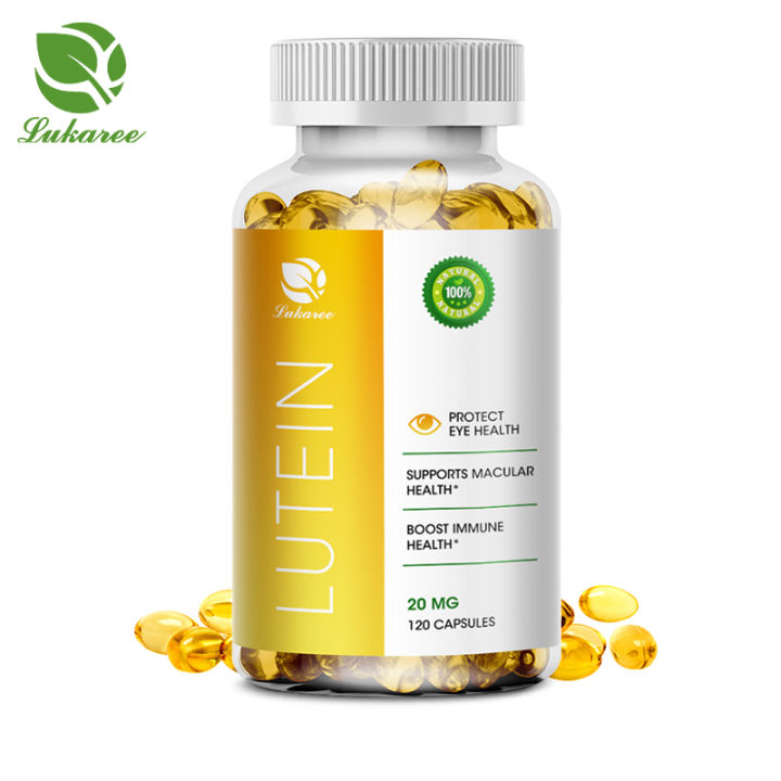 Lutein Capsules 20MG for Protect Vision & Support Eye Health Blue Light ...