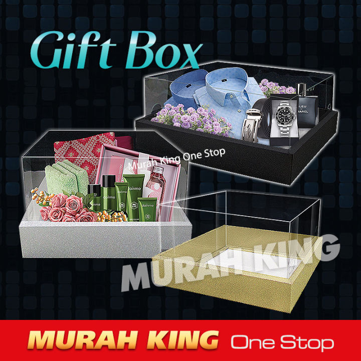 BOX EXCLUSIVE TRANSPARENT PVC with paper Base/ kotak hantaran siap ...