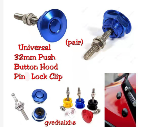Universal 32mm Quick Release Alloy Push Button Hood Bonnet Pin Lock ...