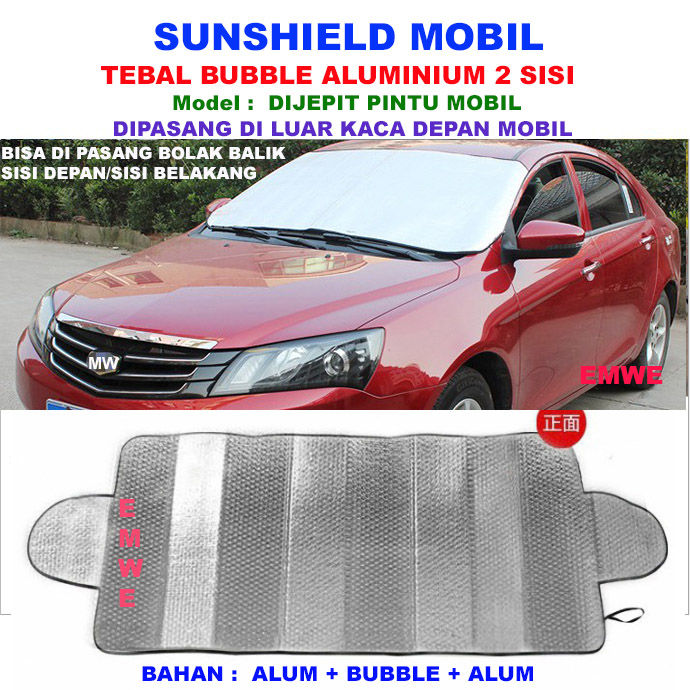 (TEBAL Double Aluminium) Sun Shield Sunshield Krey Pelindung anti Panas Dashboard Tirai Penutup ...