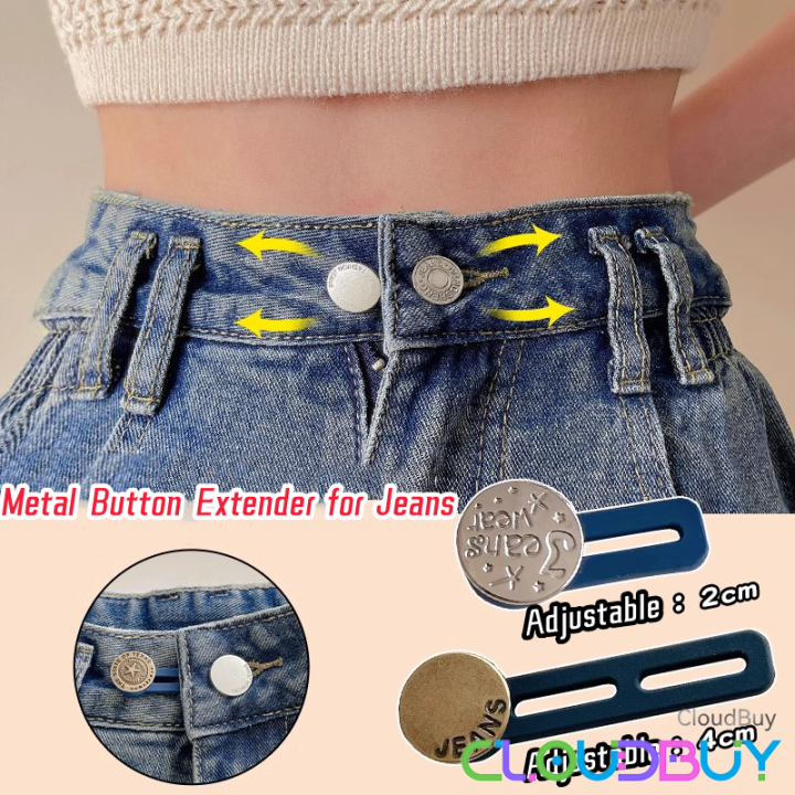 Metal Button Extender for Jeans Vintage Style Adjustable Waist Buckles ...