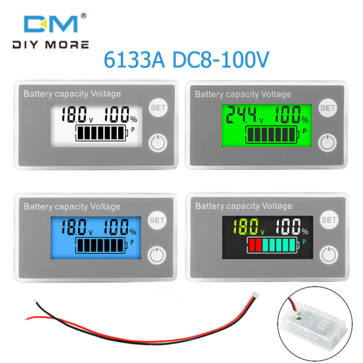 diymore 6133A Battery Capacity Voltage Meter with Alarm and External ...